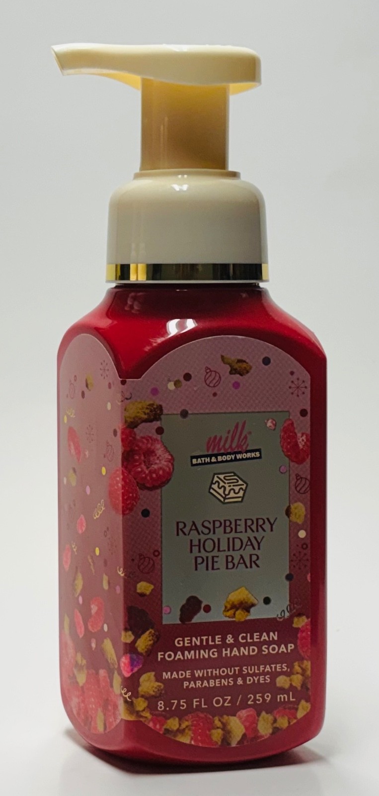 1 Bath Body Works RASPBERRY HOLIDAY PIE BAR Gentle Foaming Liquid Hand ...