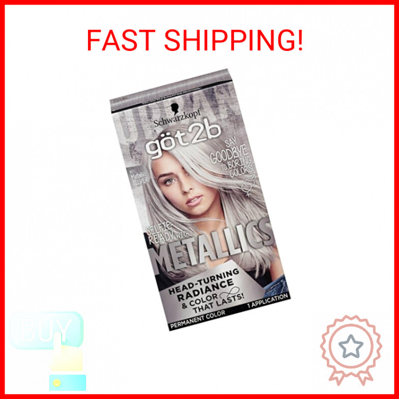 Schwarzkopf Got2b Metallics Permanent Hair Color, M71 Metallics Silver ...