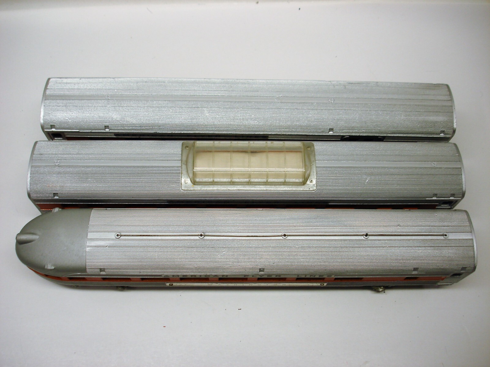 Set of 3 American Flyer Custom Orange Striped Passenger Cars [Lot 1-P75 ...