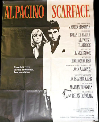 SCARFACE Movie Poster Rare French Grande BIG 1983 RARE LARGE SIZE 47 x ...
