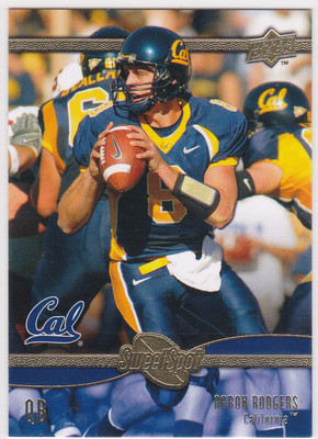 AARON RODGERS Golden Bears NCAA COLLEGE FOOTBALL CARD Upper Deck Sweet ...