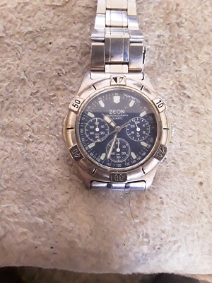 Rare Zeon Mens Blue Dial Chronograph Watch #12 | eBay UK