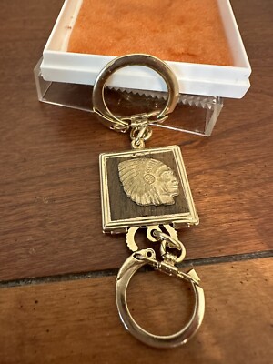 Vintage Detachable Keychain Indian Chief Indians Wood Inset | eBay