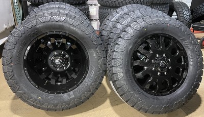 20" Fuel Blitz D675 Dually Wheels 2956520 35 AT Tires 8x200 Ford Super ...