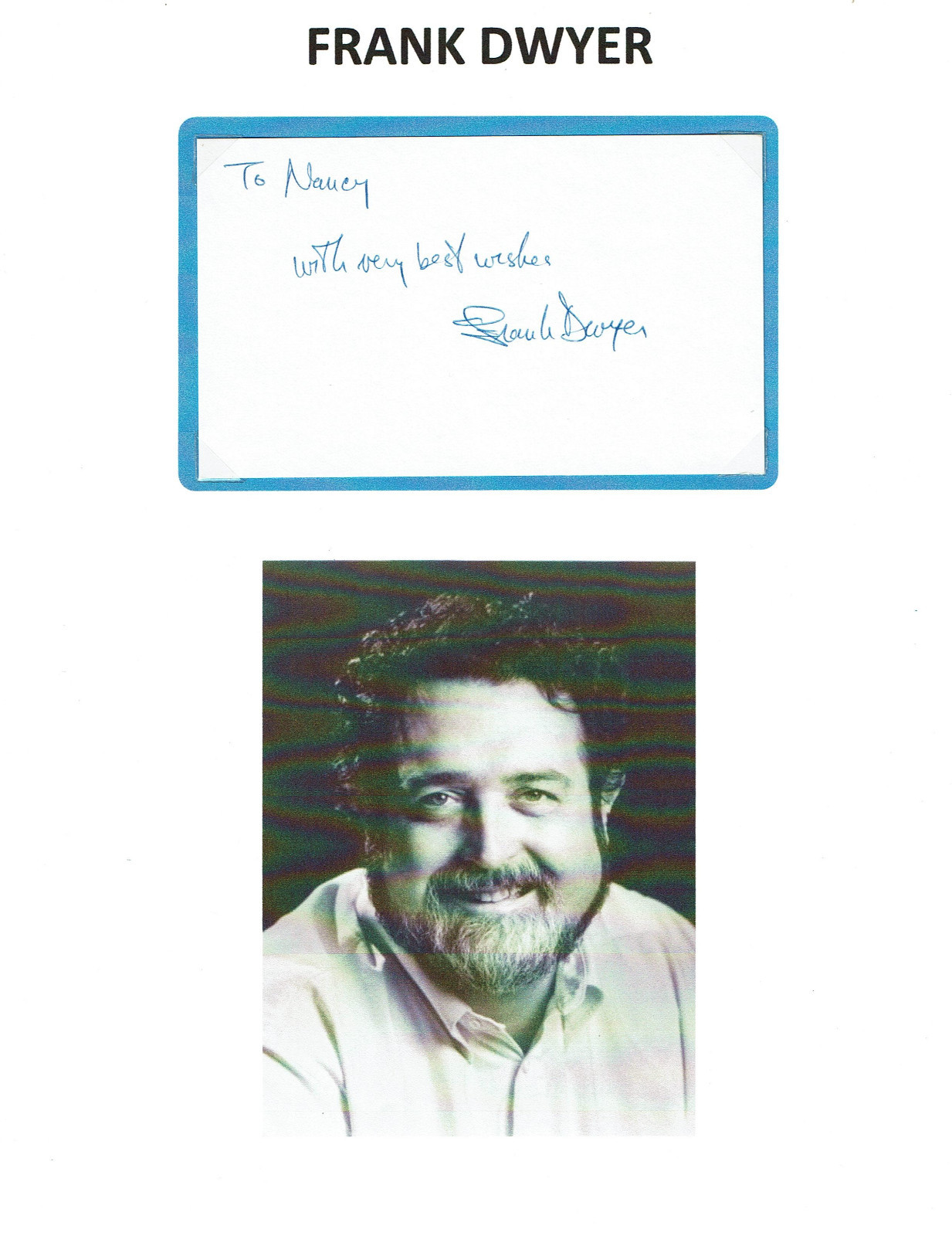 FRANK DWYER - Broadway Actor - Streetcar Named Desire - Autograph | eBay