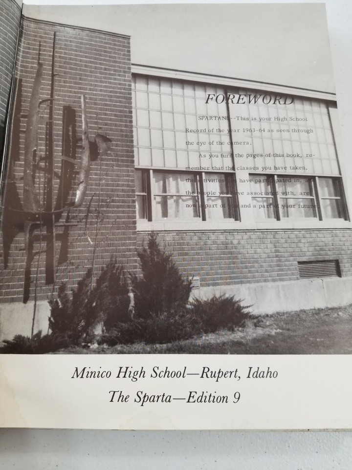 1964 Minico High School Spartan Yearbook Rupert Idaho 1963-1964 Volume ...