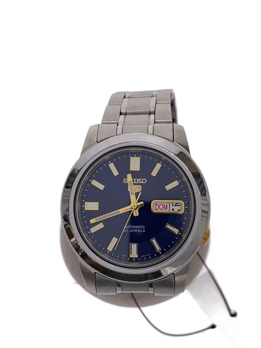 Seiko Seiko 5 7S26-02W0 Day Date St.Steel Navy Silver Round Automatic ...