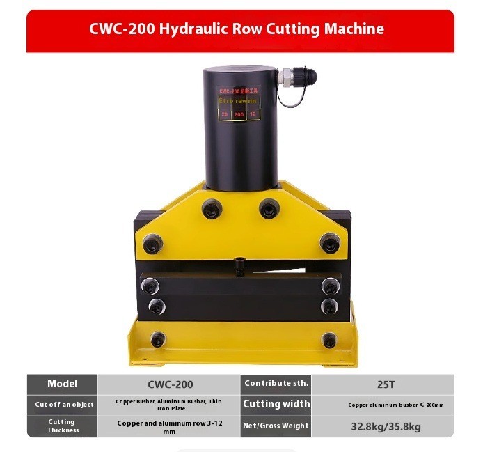 CWC-150 CWC-200 Hydraulic Copper Busbar Cutting Machine 200mm 20T 25T 3 ...