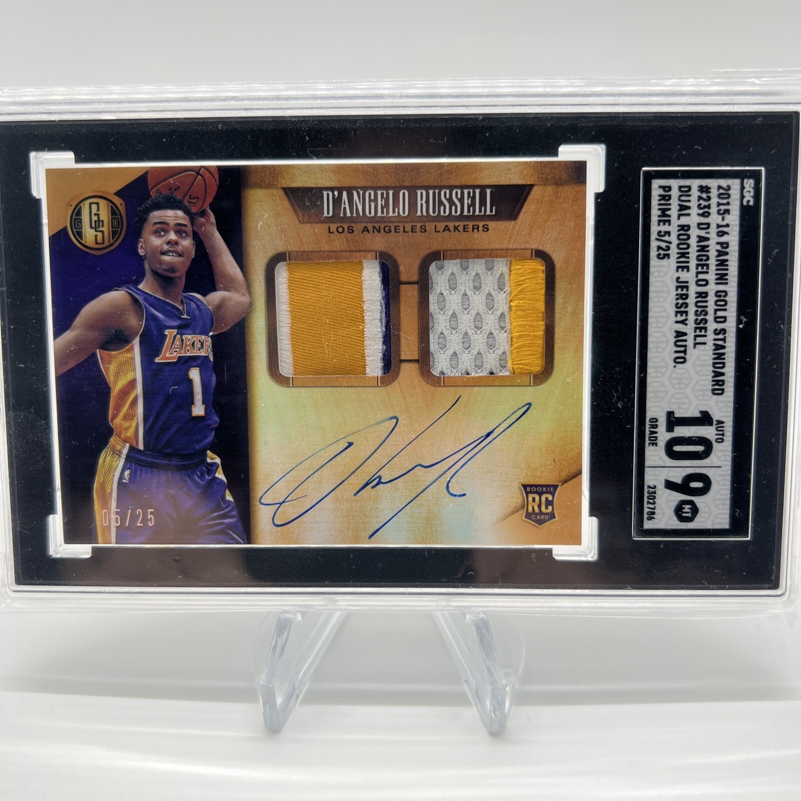 D’ANGELO RUSSELL 2015-16 Gold Std RPA Dual RC Patch PME 239 SP /25 SGC ...