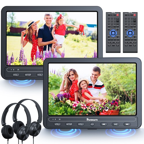 2x10.5" Dual Screen Portable DVD Player Car Headrest Monitor HDMI TV ...