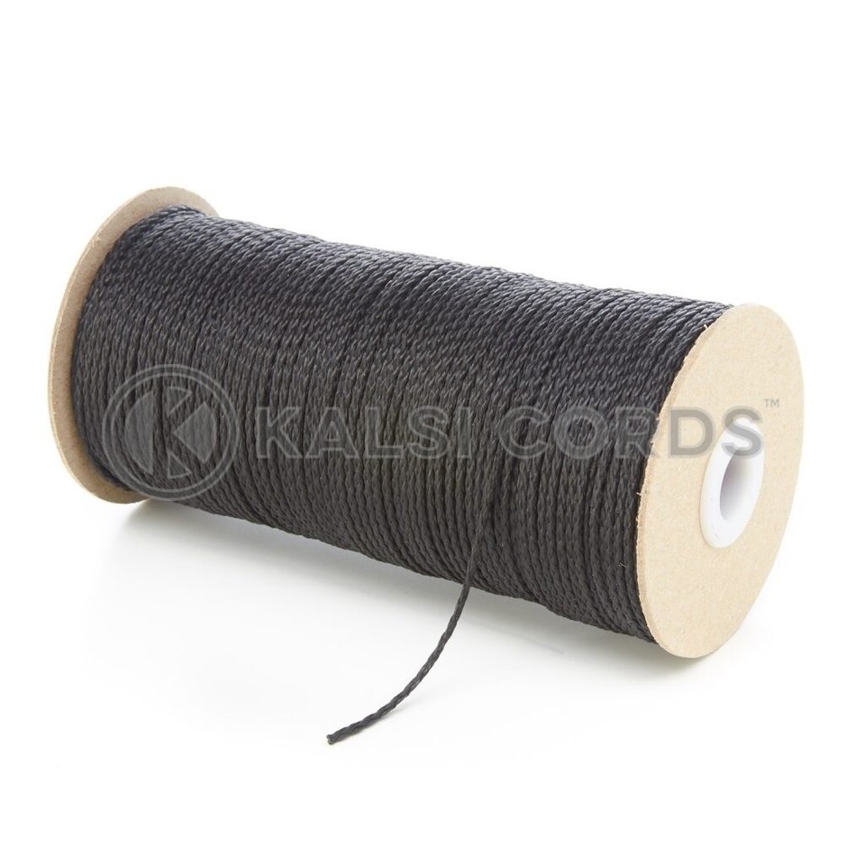 1.5MM THIN POLYPROPYLENE ROPE BRAIDED POLY CORD STRONG STRING IN BLACK ...
