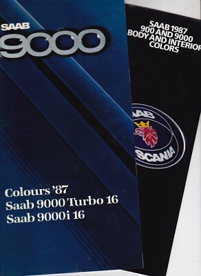 Two 1987 SAAB 9000 Colour Charts British & US TURBO 16 and 9000i 16 ...