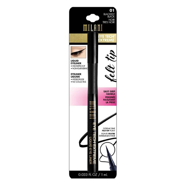 "Milani Eye Tech Extreme Liquid Eye Liner, Blackest Black .033 Fl.Oz ...
