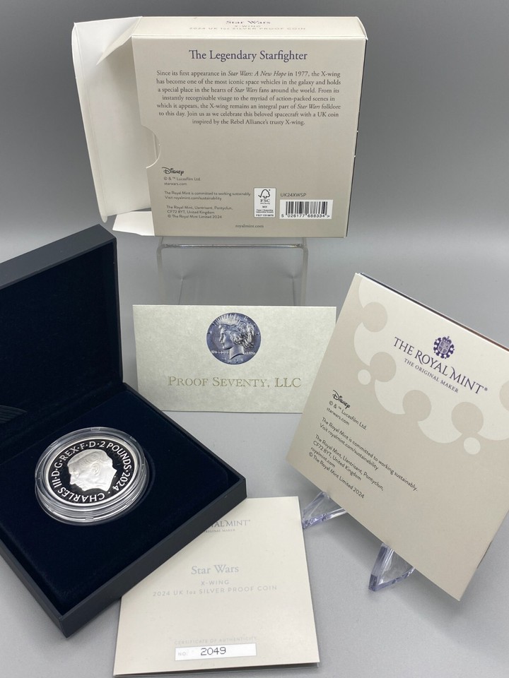 2024 Star Wars X-Wing UK 1 oz Silver Proof Coin with OGP, Booklet, and ...