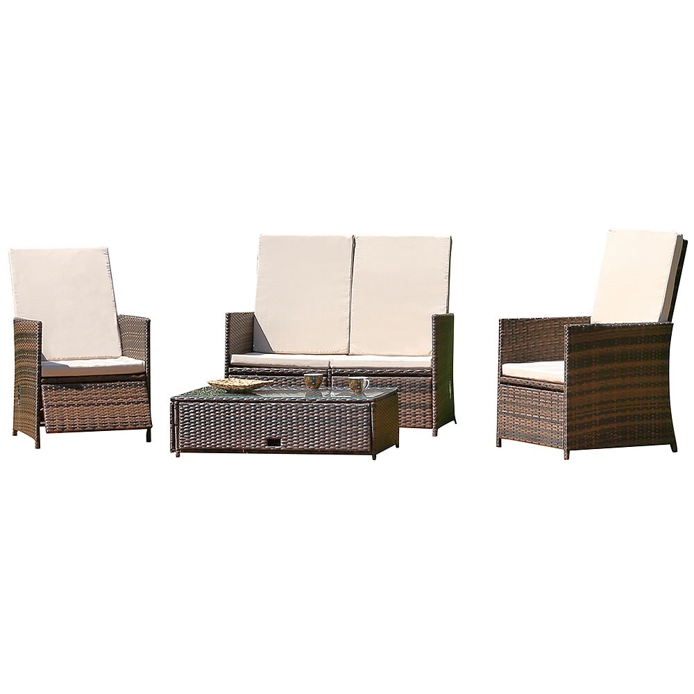 Lounge Sitzgruppe Sitzgarnitur Rattan Polyrattan Set Sofa Rattanmöbel ...