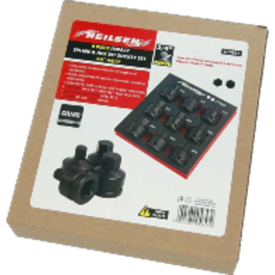 Impact Spline And Allen Key Hex Bit Socket Set H14-H24 M16-M18 Bits 9pc ...