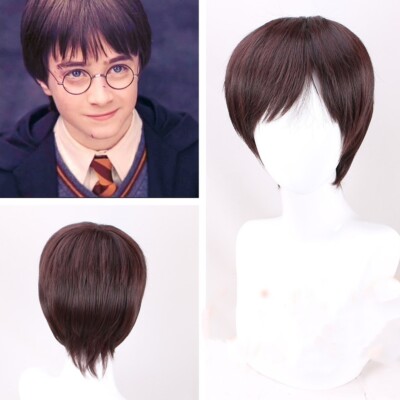 Harry Potter marron marron court Kurt perruque perruque cosplay ...