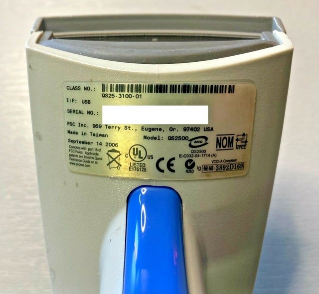 PSC QS2500 QUICKSCAN 2500 USB Handheld Laser Barcode Scanner for sale ...