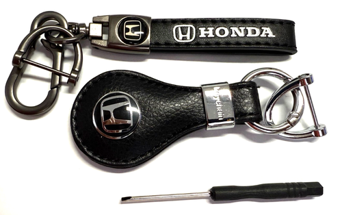 HONDA Genuine Leather Car Keychain Keyring Accessory Set | eBay