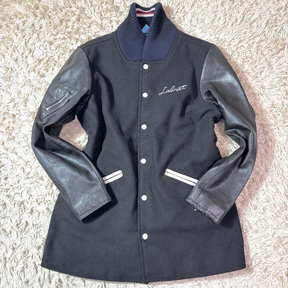 Lab Rat Varsity Jacket Lamb Leather Black Big Logo L No.sj1592 | eBay
