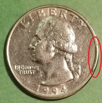 1994 P 25C w/Obv Rim CUD Error Washington Quarter | eBay