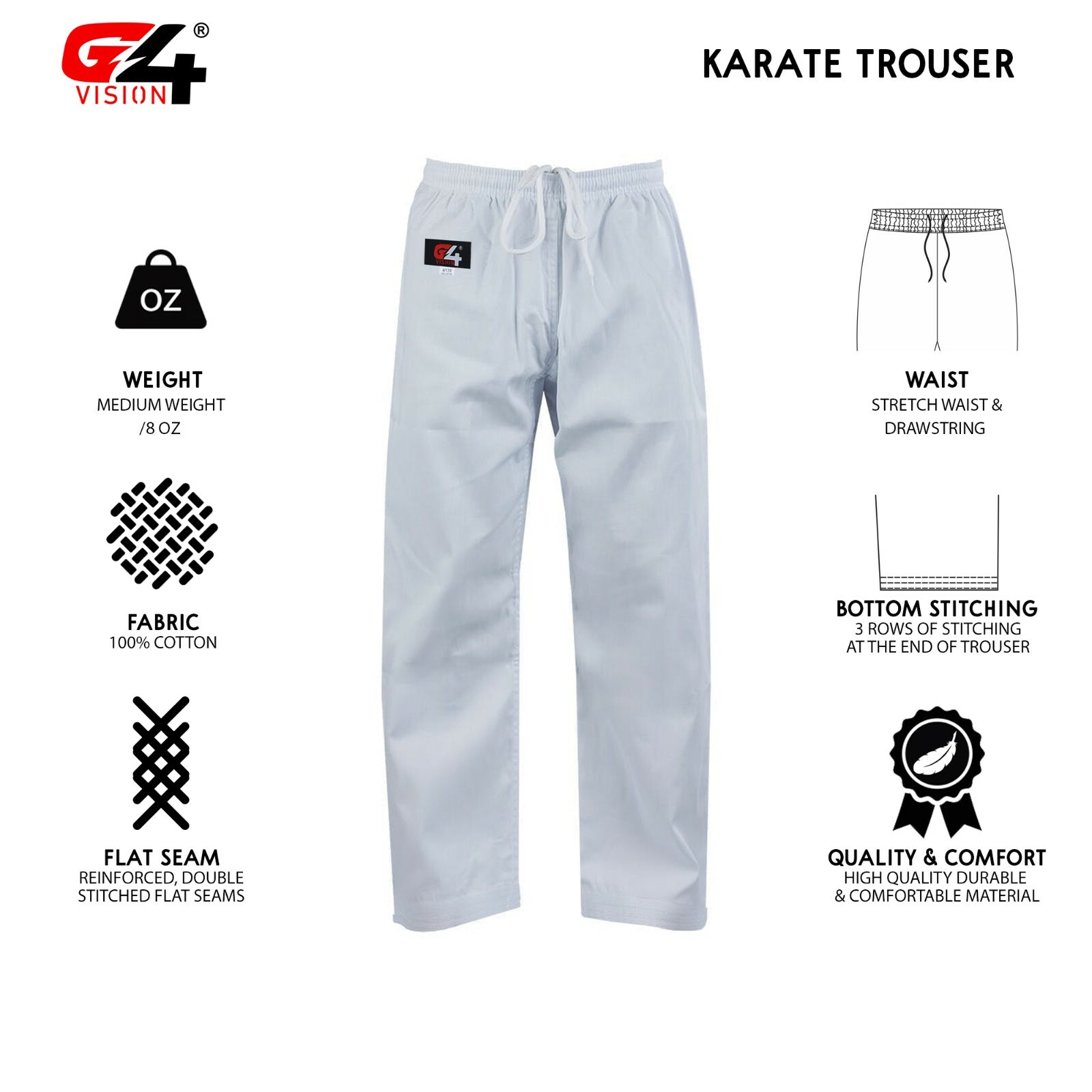 Karate Pants Trousers Adult Martial Arts Student Uniform Suit GI Aikido ...