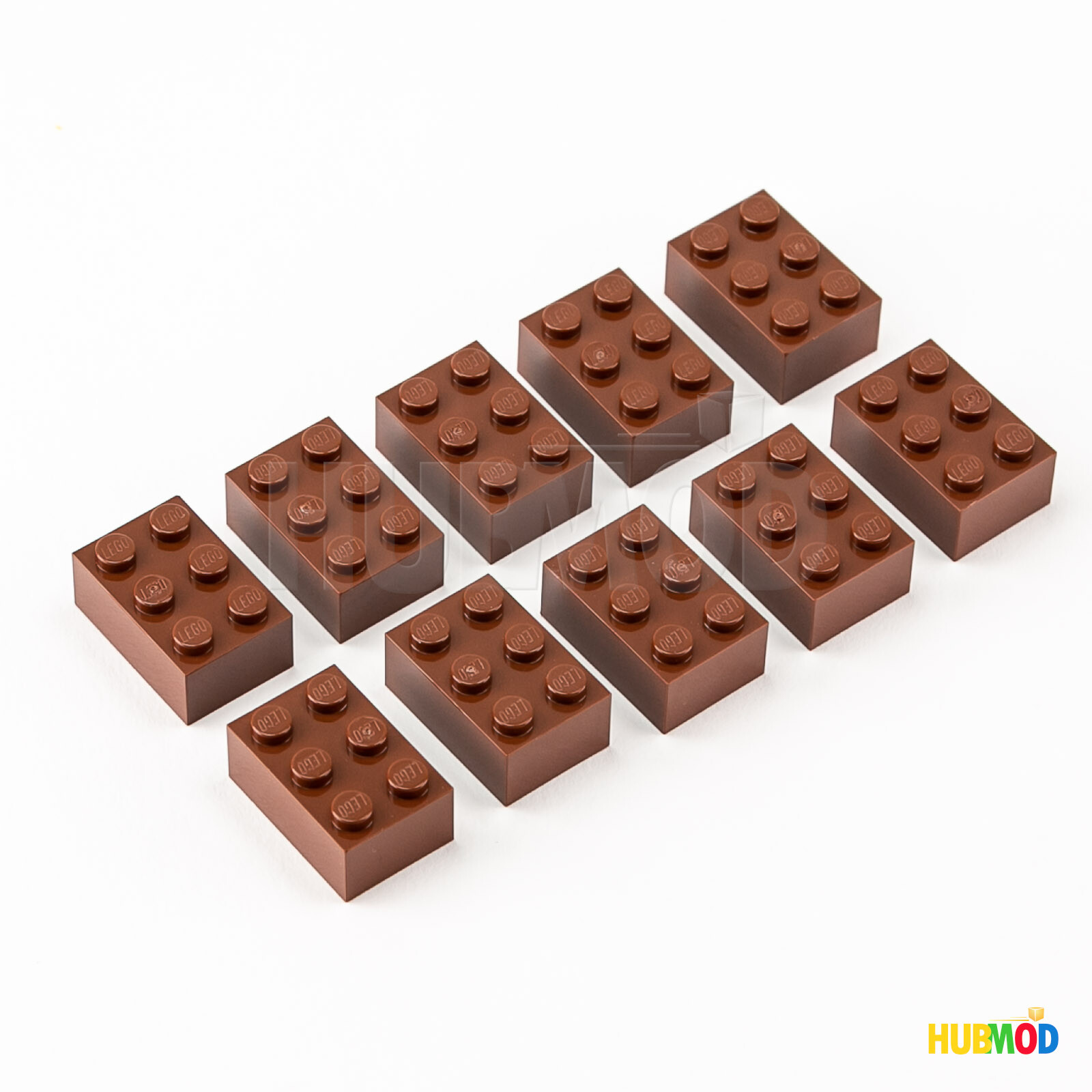 Lot of 10 LEGO Reddish Brown 2x3 3002 Building Bricks Blocks Parts ...