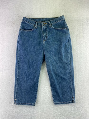 Riders Womens Size 8 Medium Wash Mid Rise Side Slit Denim Jean Capris ...
