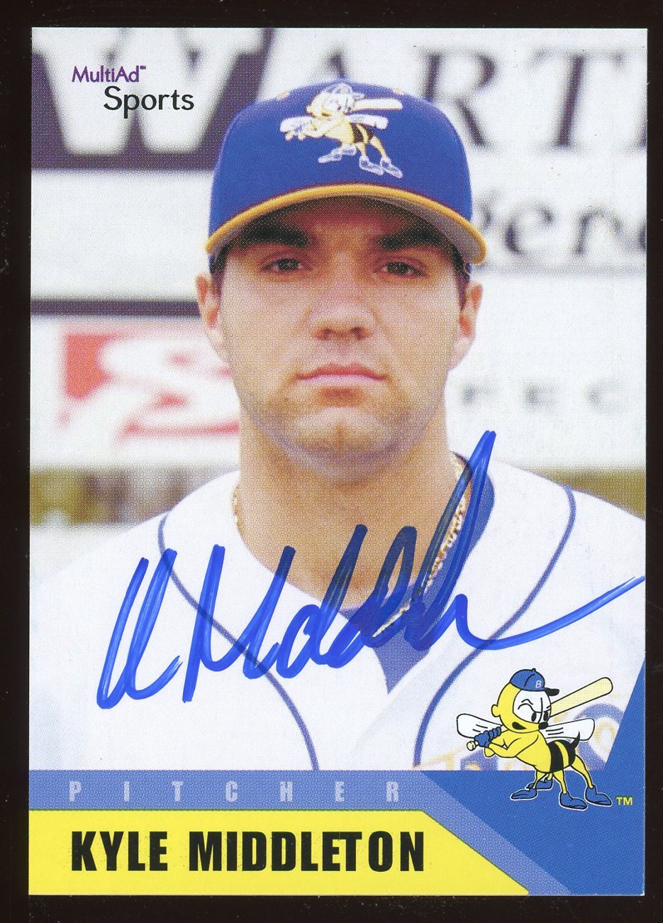 2002 Burlington Bees KYLE MIDDLETON Signed Card autograph AUTO royals ...