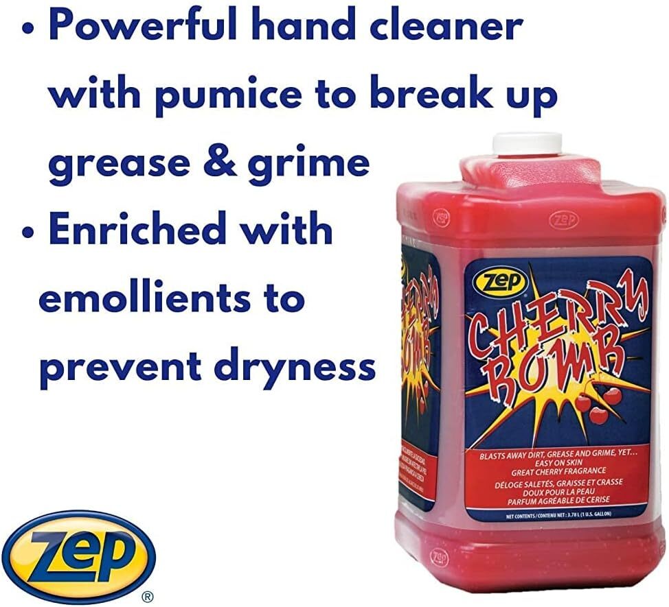 Zep Cherry Bomb Heavy-Duty 3.78L Hand Cleaner w/ D-4000 Hand Soap Pump ...