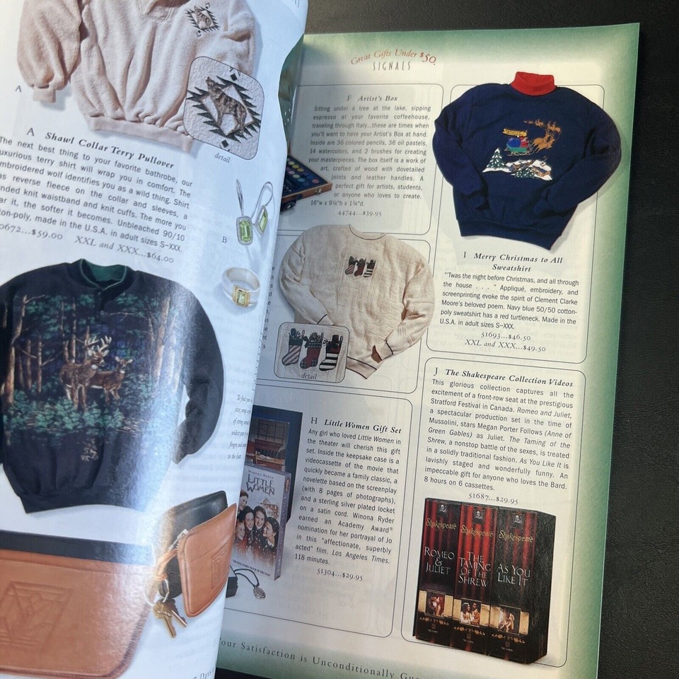 Vintage SIGNALS MAIL ORDER Catalog Holiday 1996 Clothing, Gifts & More ...