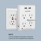 DEWENWILS 4-Outlet Wall Outlet Adapter with 2 USB and Light Sensor ...