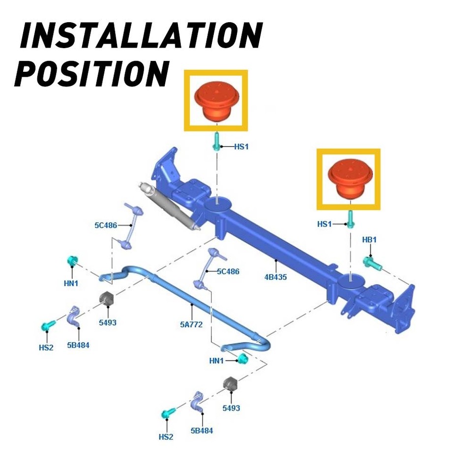 2X REAR AXLE BUMP STOP SINGLE REAR WHEEL For Ford TRANSIT MK8 CUSTOM ...