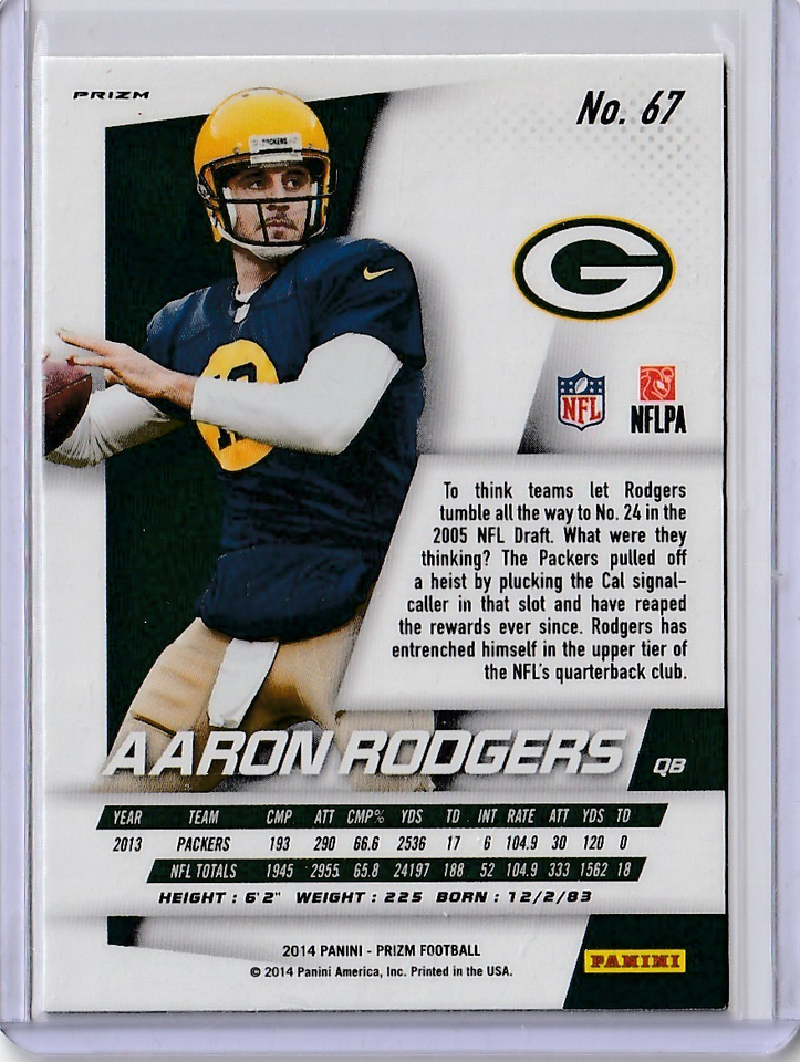 2014 Panini Prizm Aaron Rodgers Logo #67 Packers | eBay