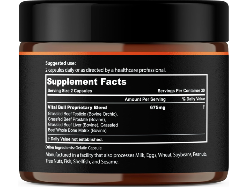 Lonvera Vital Bull Beef Organ Supplement for Men – Grass Fed Organs ...