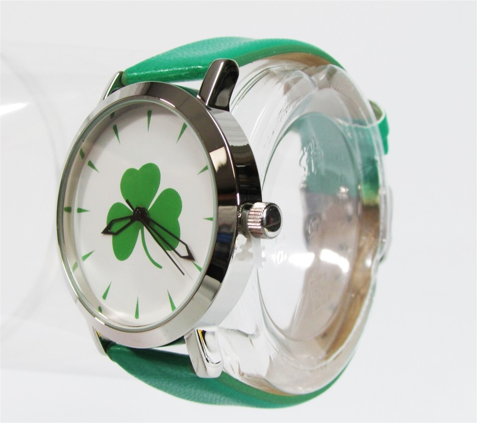 Shamrock Clover Leaf Watch Unisex Irish Wristwatch St. Patrick's Day ...