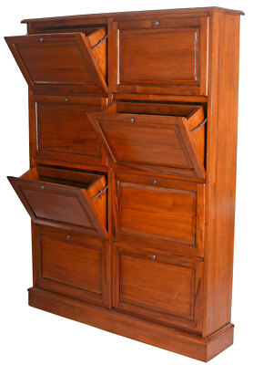 Hall Cabinet Wardrobe Mahogany Shoe Rack Shoe Storage Solid Wood | eBay UK