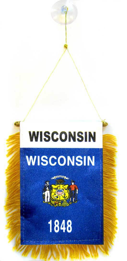 Wholesale lot 3 State of Wisconsin Mini Flag 4"x6" Window Banner w ...