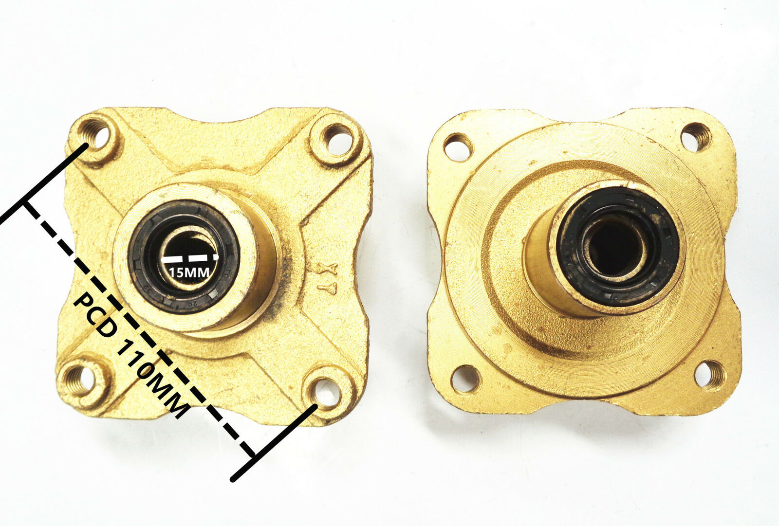 15MM AXLE FRONT WHEEL HUB 4 STUD PCD 110CM QUAD GO KART BUGGY PROJECT ...