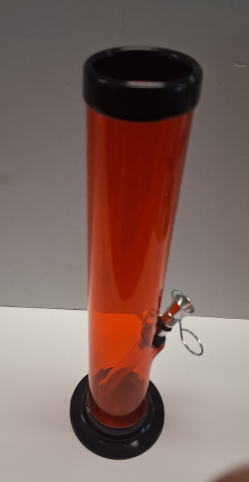 12" ACRYLIC PLASTIC STRAIGHT HOOKAH WATER PIPE BONG PULL CARB 2"M ...