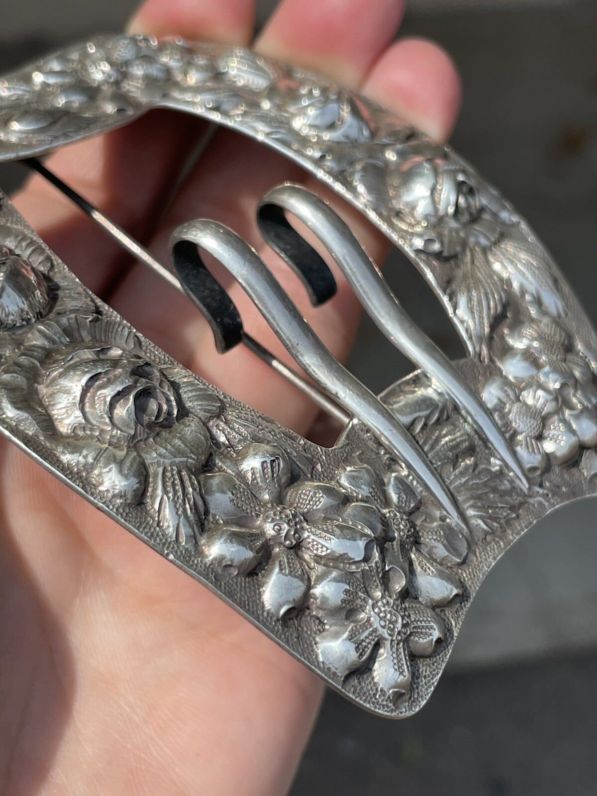 Vintage STIEFF Rose Sterling Silver Flower HUGE Sash … - Gem