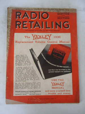 RADIO RETAILING MAGAZINE SEPT 1935 YAKLEY REPLACEMENT VOLUME CONTROL ...