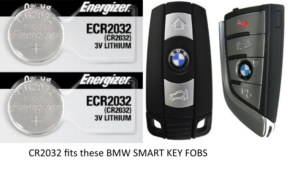 Replacement Battery for BMW Smart Remote Key Fob - Energizer CR2032 2 ...