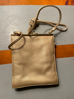 Bechamel Leather Purse Gold Colored With Strap Vintage | eBay