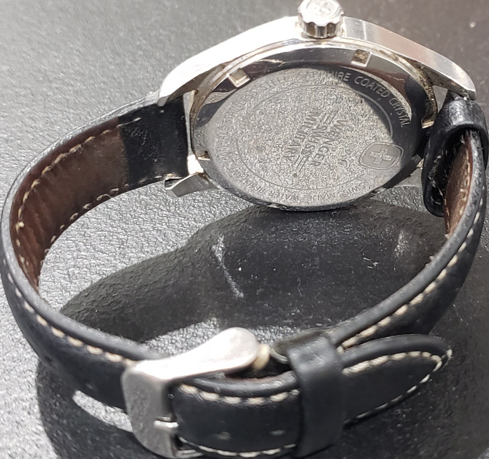WENGER 79311C BLACK DIAL LEATHER STRAP MEN'S WATCH | eBay