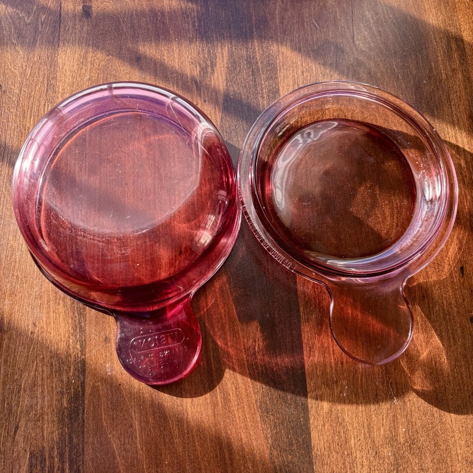 Corning Ware Pyrex Vision Grab-It Bowl Dish Glass Lid V-150-B Cranberry ...