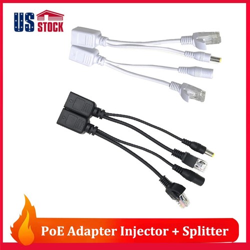 Power over Ethernet Passive PoE Adapter Injector Splitter Kit 5v 12v ...