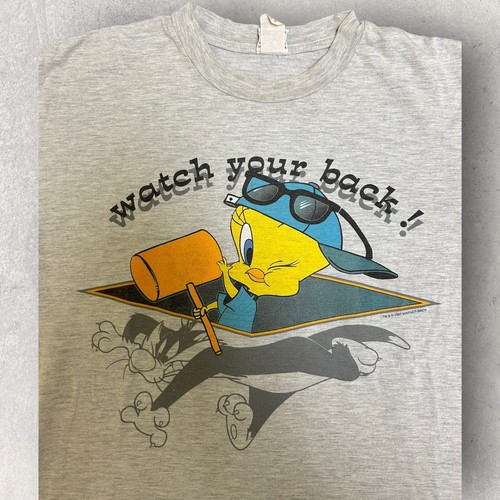 Vintage 1996 Tweety Bird Size Medium T Shirt Watch Your Back Gray | eBay