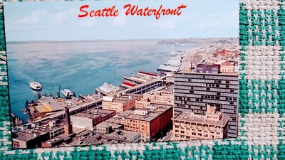 VINTAGE POST CARD SEATTLE WATERFRONT PUGET SOUND FERRIES WASHINGTON | eBay