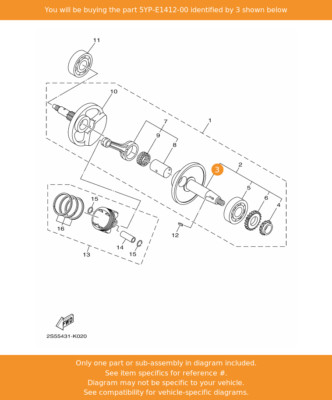 YAMAHA Crank 1, 5YP-E1412-00 OEM T135 | eBay